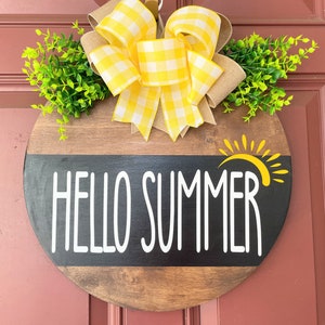 Front Door Decor Hello Summer Wreath Summer Door Hanger - Etsy