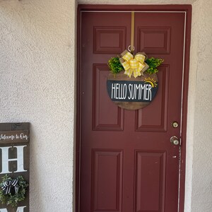 Front Door Decor Hello Summer Wreath Summer Door Hanger - Etsy