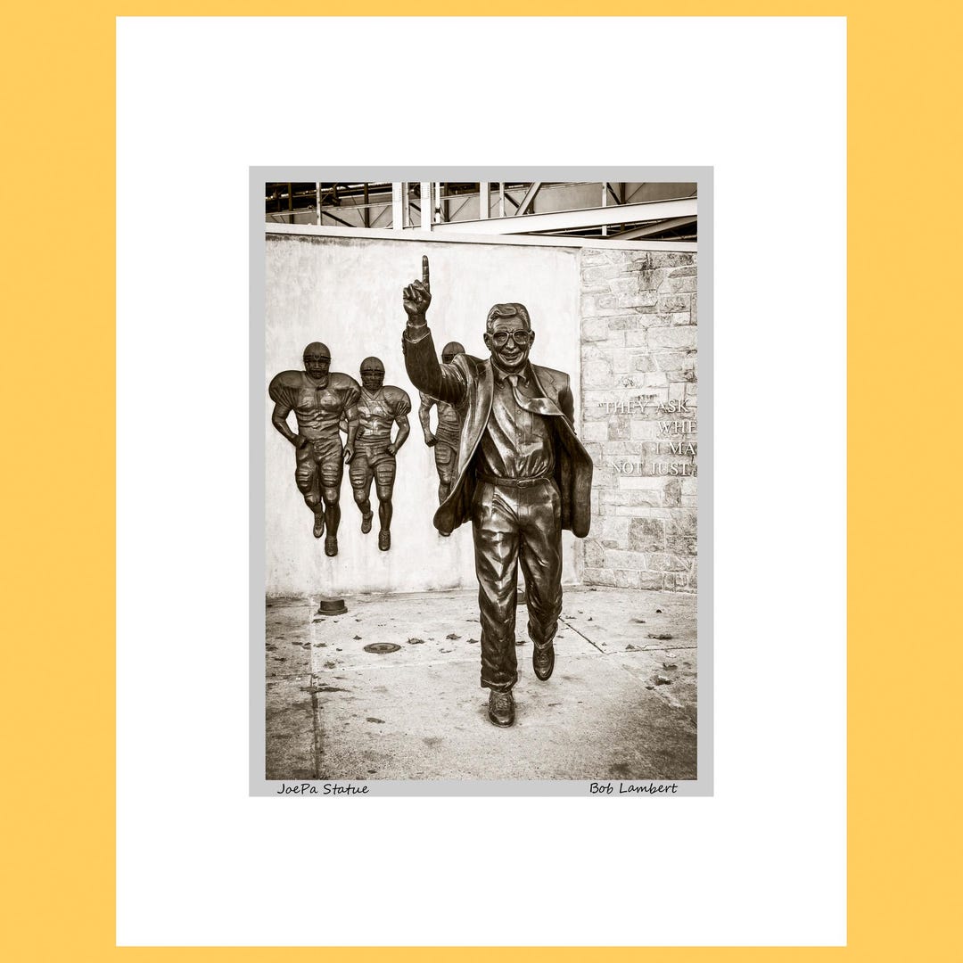 Joepa Statue at Penn State - Hand Signed, Matted, Titled Photo ...