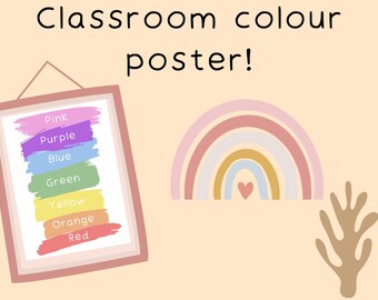 Color Chart for Classroom - Etsy