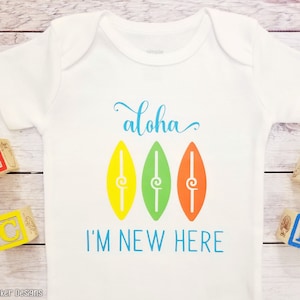 Aloha Baby Bodysuit, Aloha I'm New Here, Hawaiian Baby Outfit ...