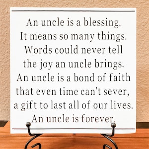 An Uncle is A Blessing Canvas Sign, Uncle Definition, Uncle Gift ...