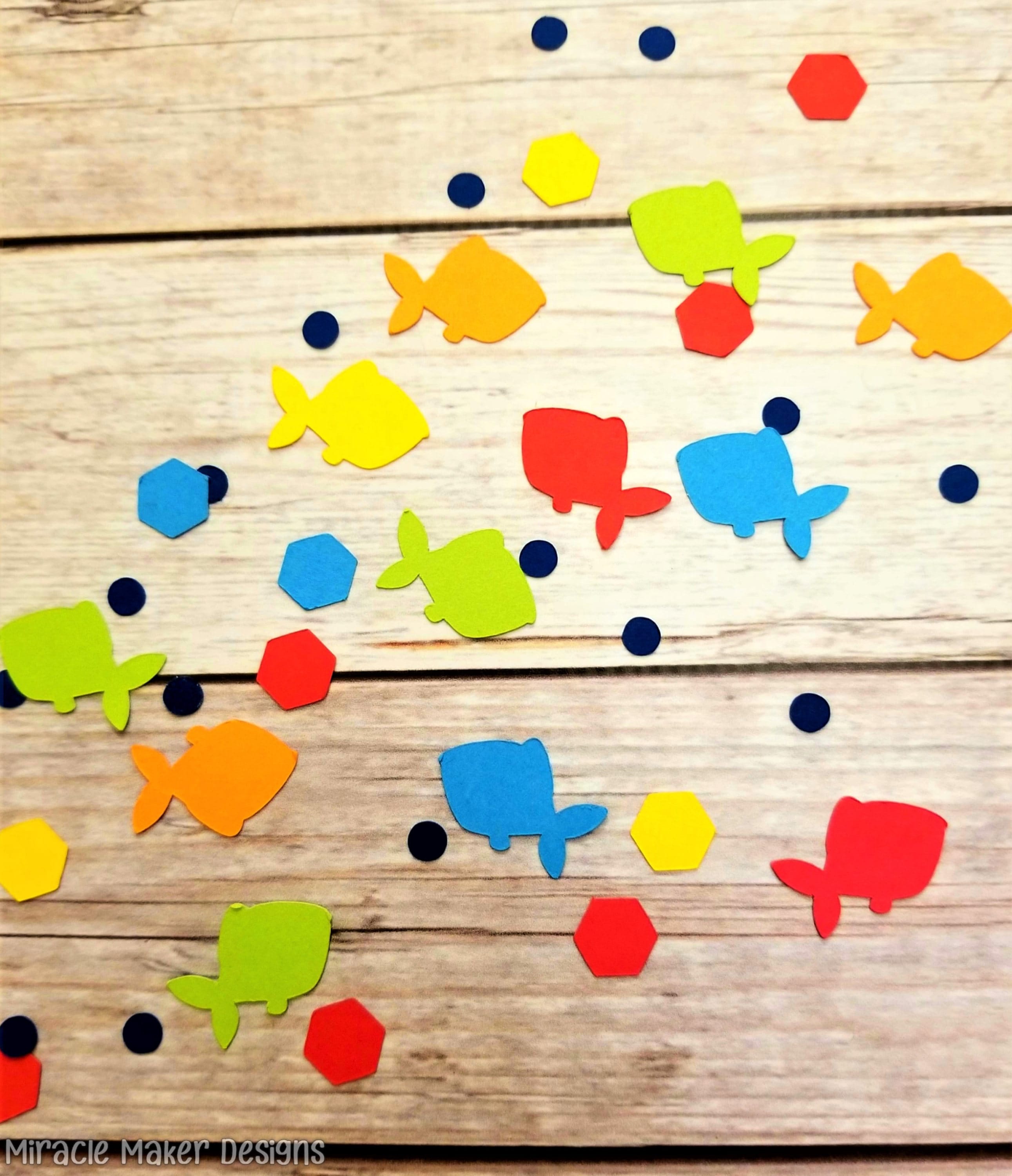 Colorful Fish Table Confetti, Ofishally One Table Scatter, Fishing ...