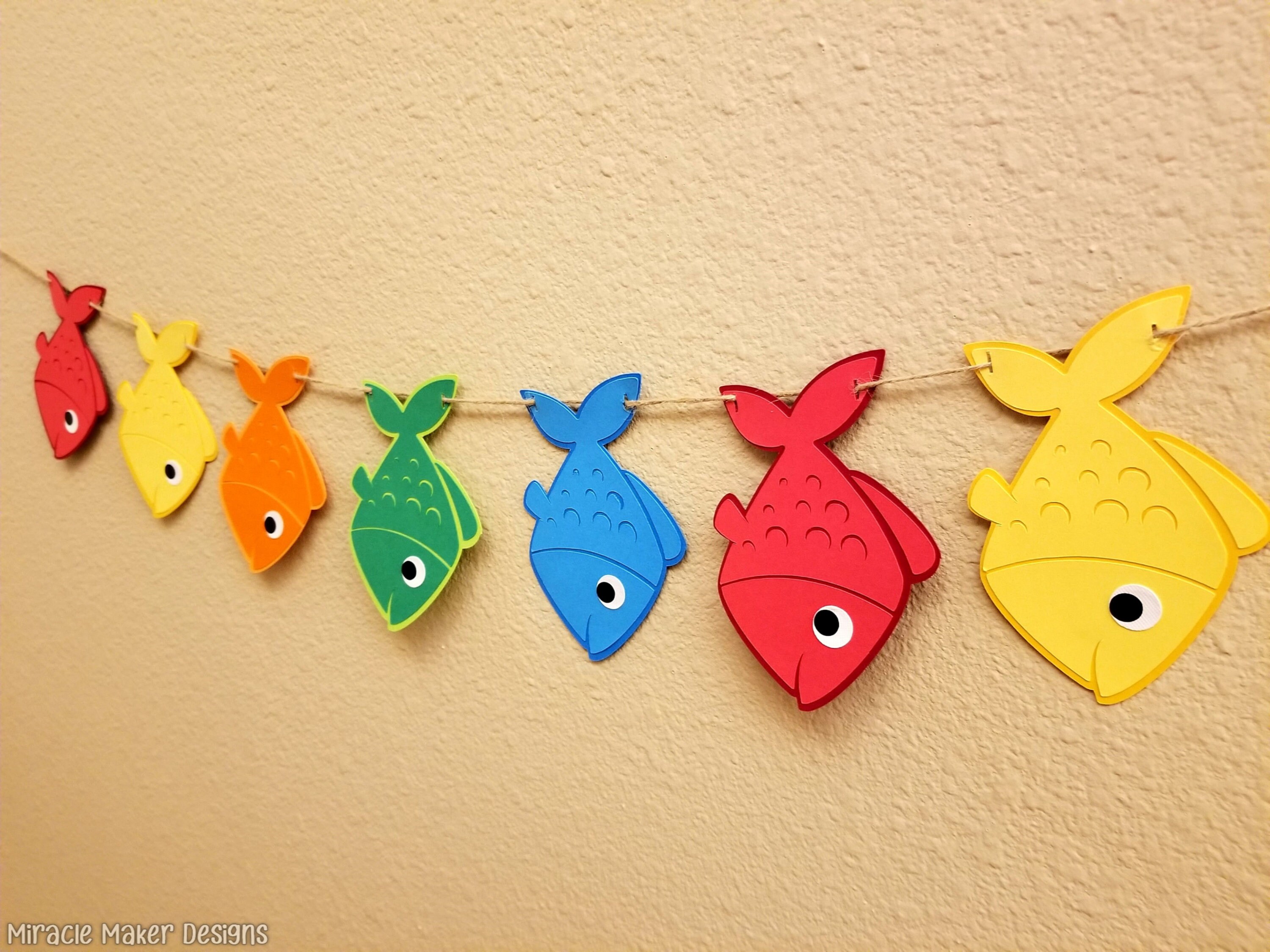 Colorful Fish Party Banner Ofishally One Party Fish Garland - Etsy