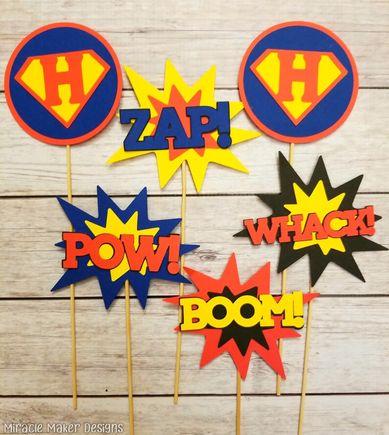 Superhero Photobooth Props Superhero Party Decorations | Etsy