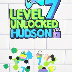 Level Unlocked Cake Topper, Customizable, Gamer Cake Topper, Video Game ...