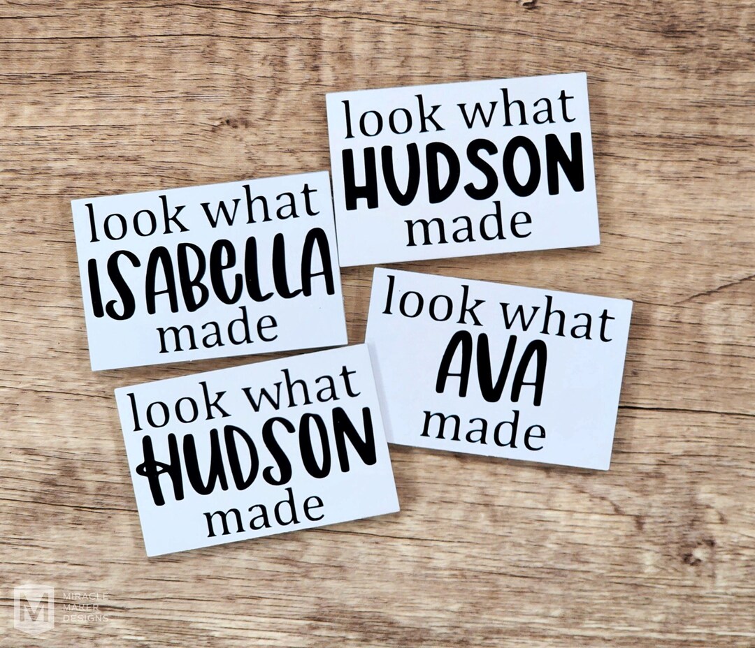 Look What I Made Magnet, Personalized Kid's Name Magnet, Artwork ...