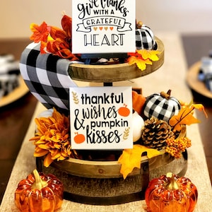 Fall Tiered Tray Sign, Fall Tiered Tray Decor, Thanksgiving Tiered Tray ...