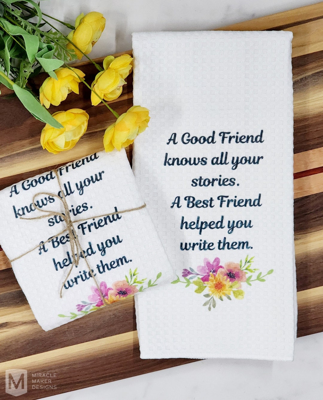 Best Friend Kitchen Towel, Friendship Dish Towel, A Good Friend Knows ...