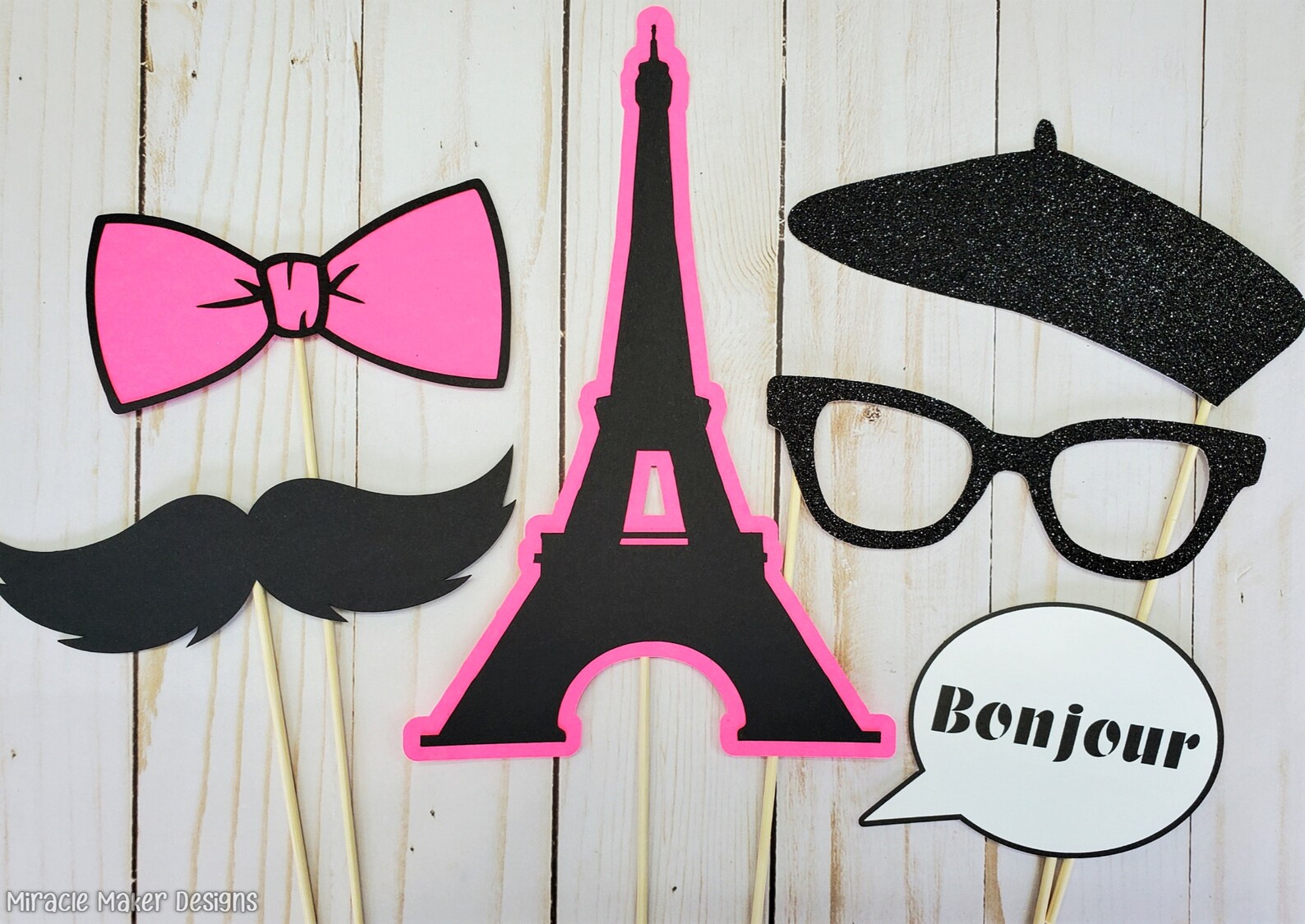 Paris Photo Booth Props, Parisian Party Decorations, Paris Party Table ...