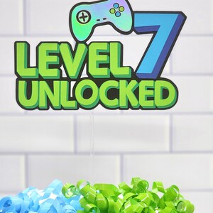 Level Unlocked Cake Topper, Customizable, Gamer Cake Topper, Video Game ...