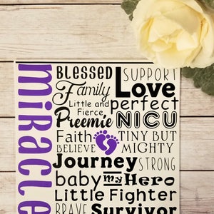 NICU Miracle Subway Art Canvas Sign, Subway Sign, NICU Gift, Nursery ...