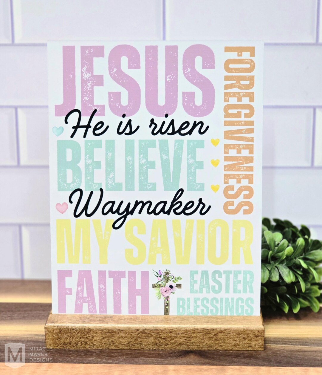 He is Risen Easter Subway Art Sign, Metal Tin Sign, Christian Home ...