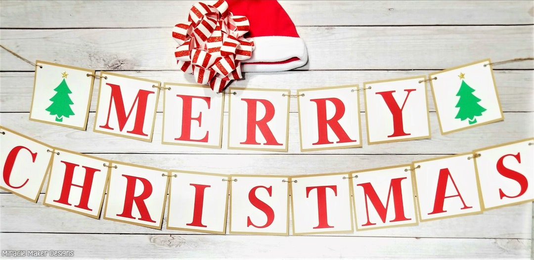 Merry Christmas Banner, Christmas Photo Prop, Christmas Decorations ...