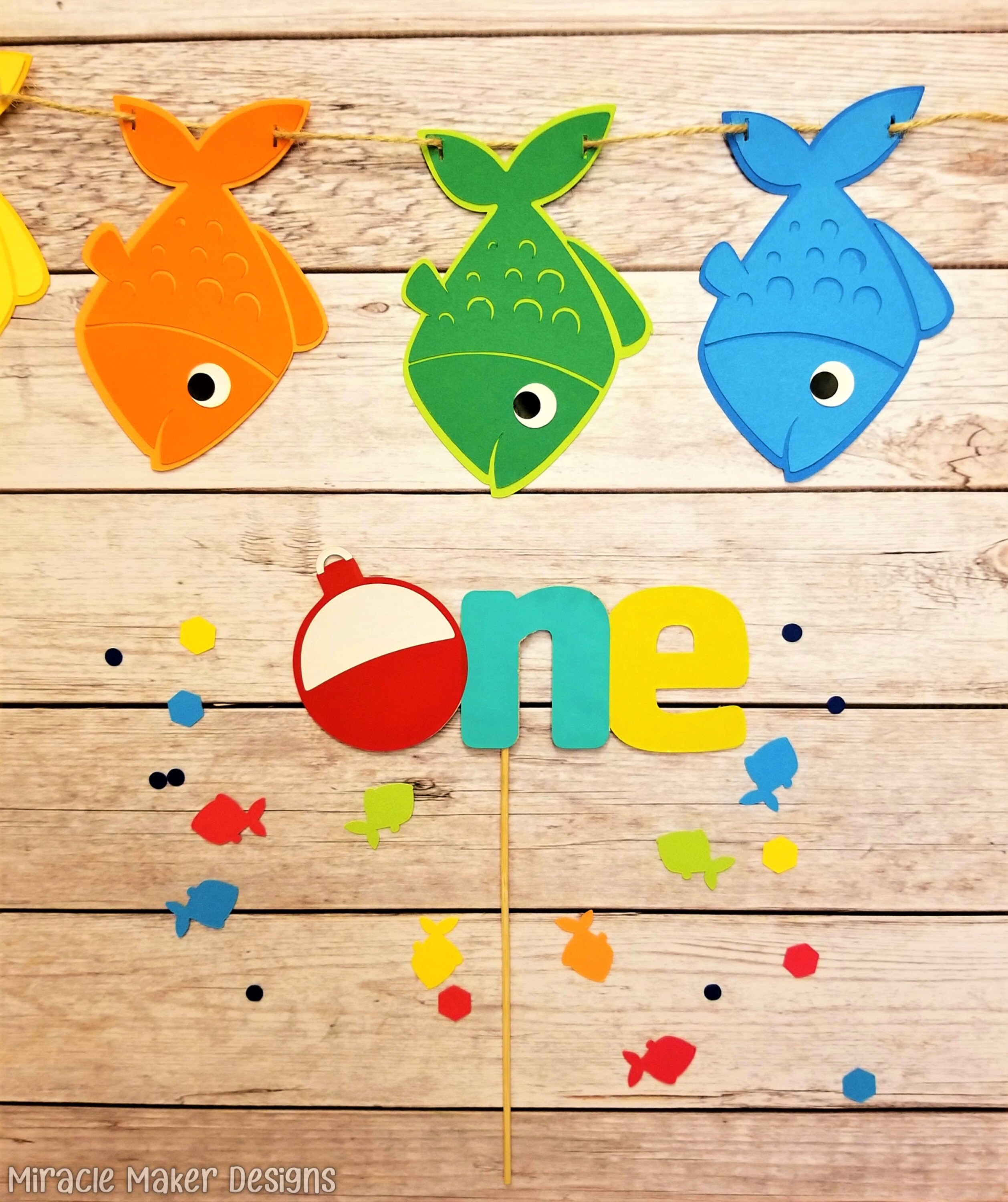 Colorful Fish Party Banner Ofishally One Party Fish Garland - Etsy