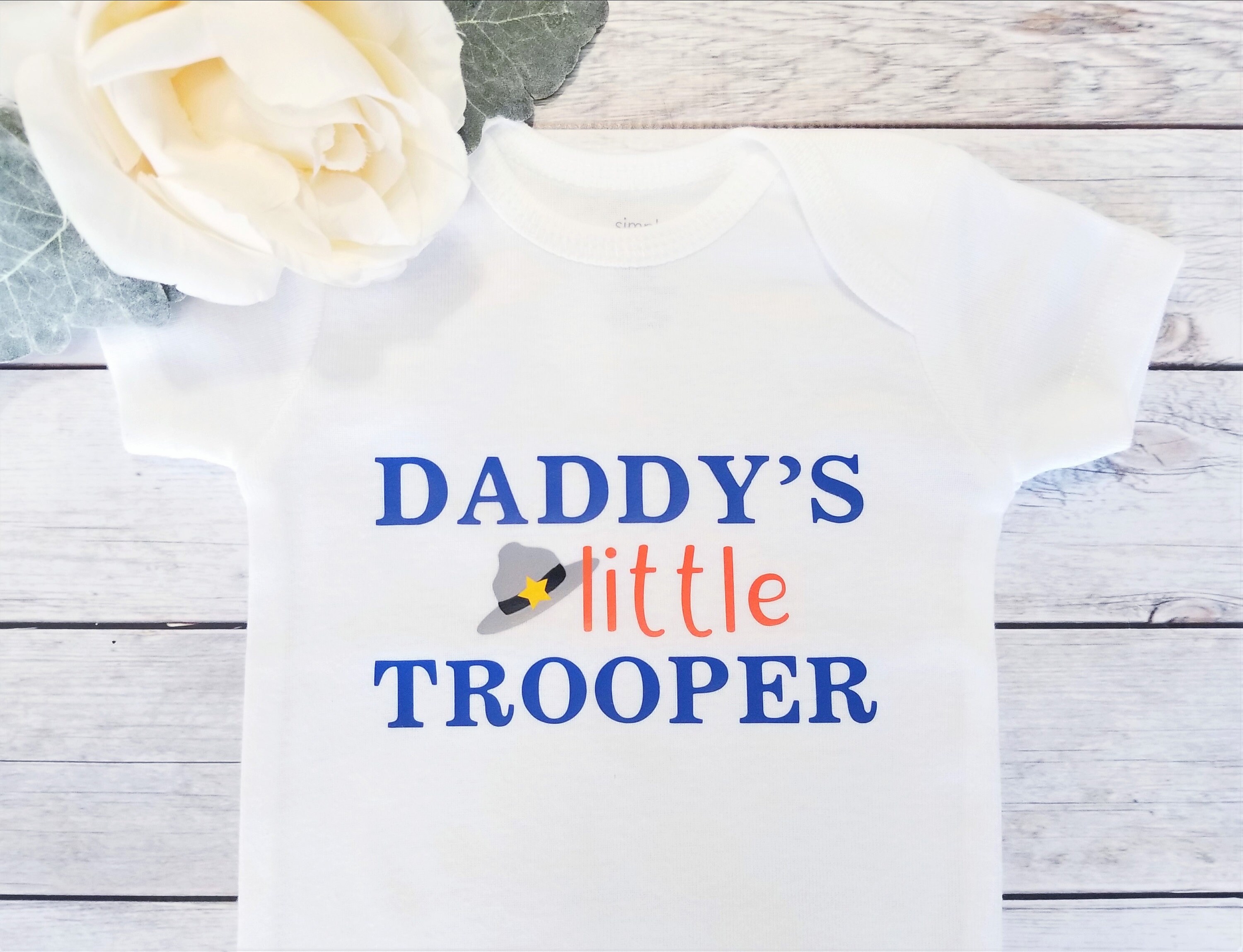 Daddy's Little Trooper Bodysuit Police Baby Outfit | Etsy