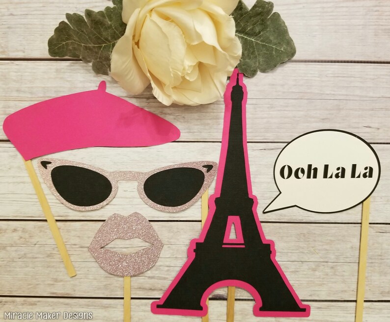 Paris Photo Booth Props Parisian Party Decorations Paris | Etsy