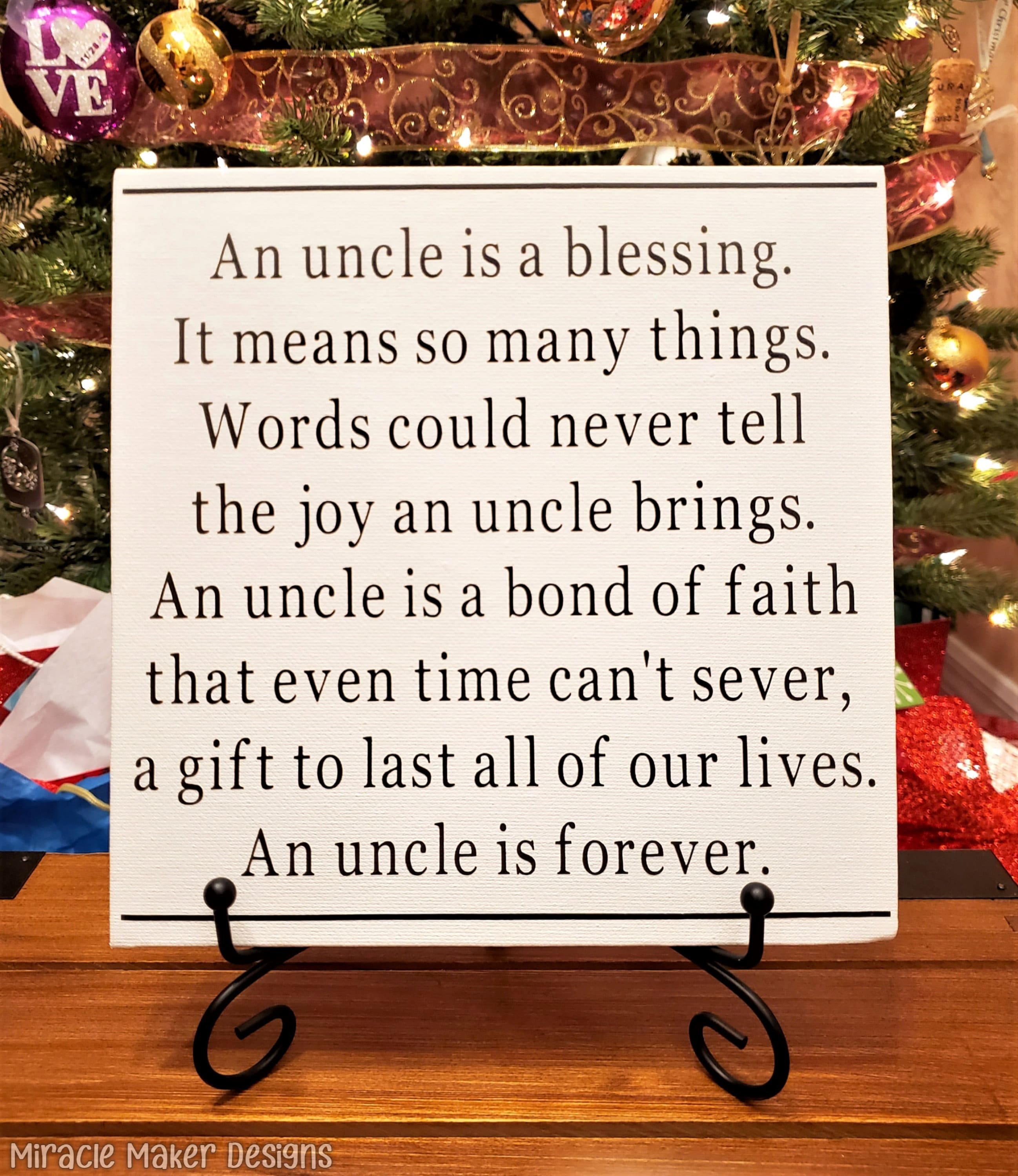 An Uncle Is A Blessing Canvas Sign Uncle Definition Uncle | Etsy