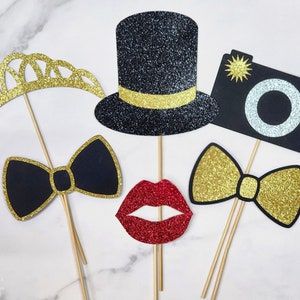 Fancy Photo Booth Props, Fully Assembled, Set of 12, Glitter Photobooth ...