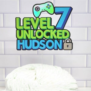 Level Unlocked Cake Topper, Customizable, Gamer Cake Topper, Video Game ...