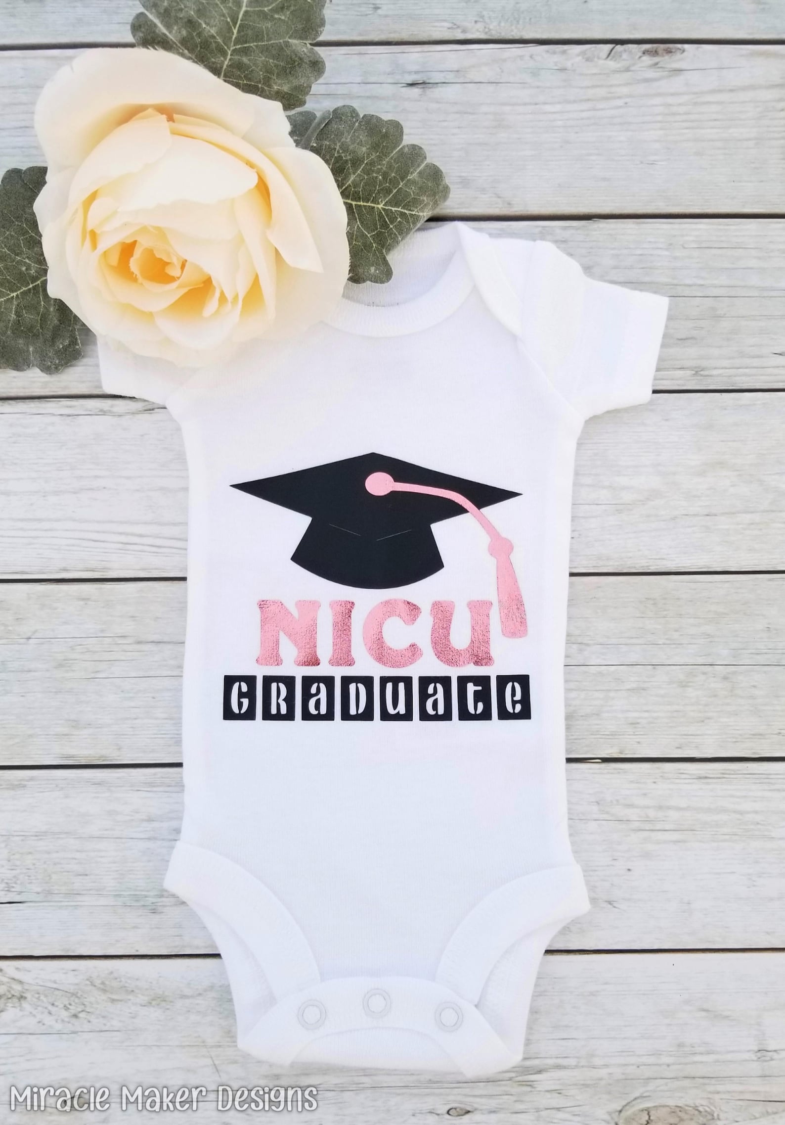 NICU Graduate Cap and Tassel Bodysuit, Personalized NICU Coming Home ...