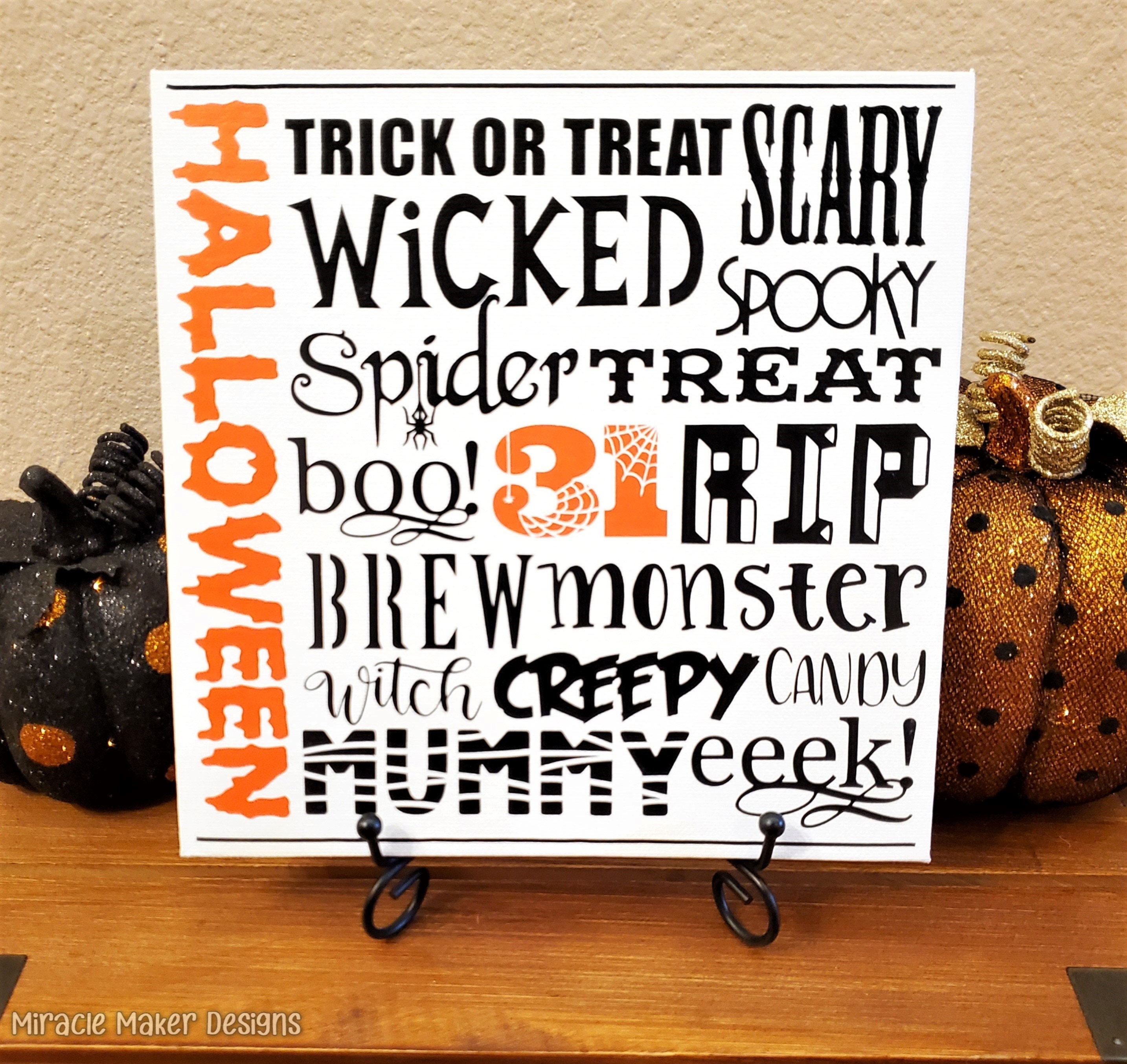 Halloween Sign, Halloween Decor, Halloween Subway Art Canvas Sign ...