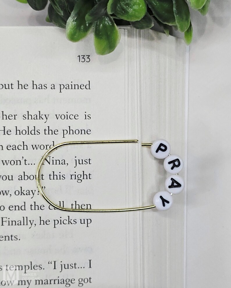 Lettered Gold Paperclip Bookmark, Charmed Planner Clip, Page Holder ...