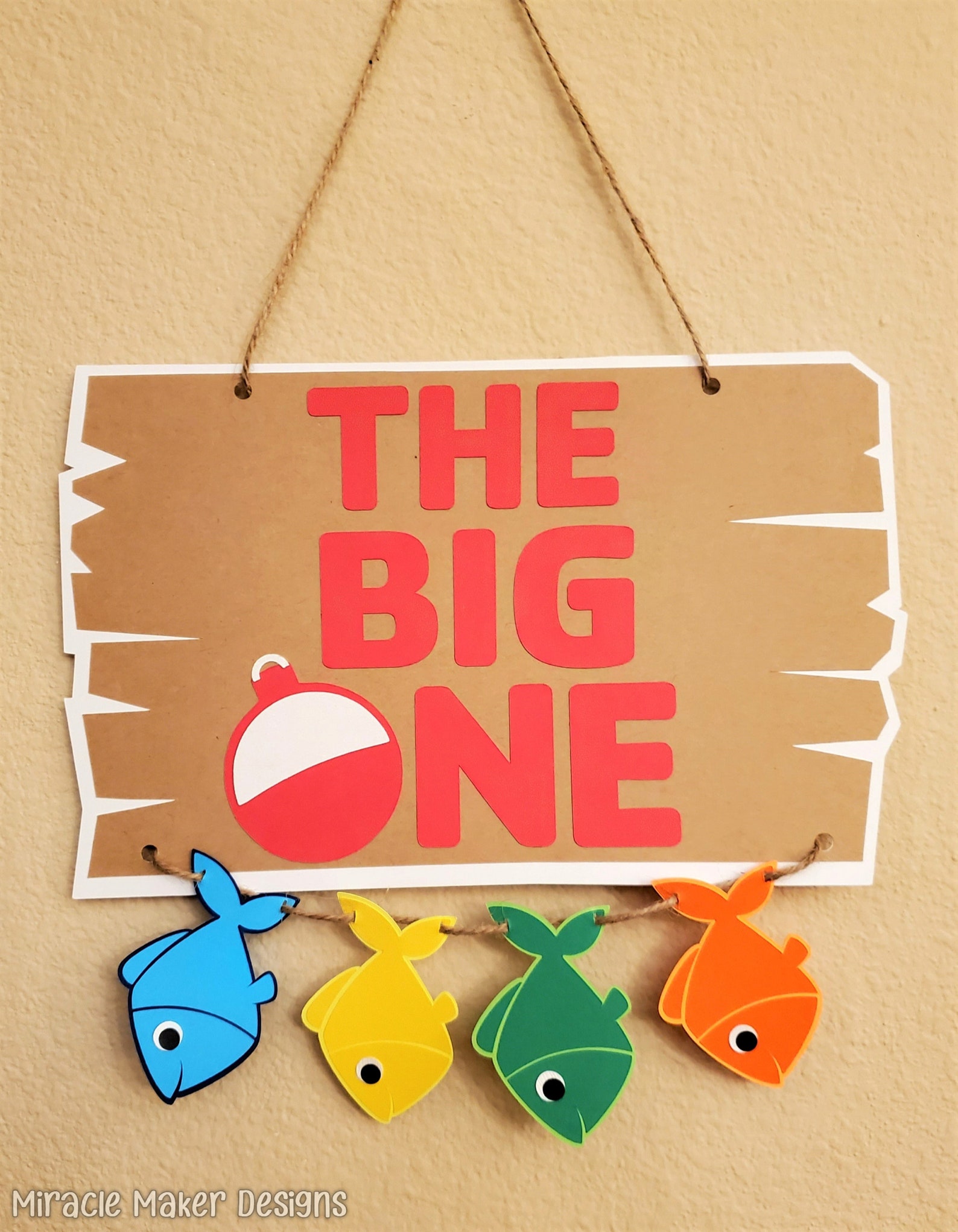 The Big One Birthday Door Sign Fishing Birthday Sign - Etsy