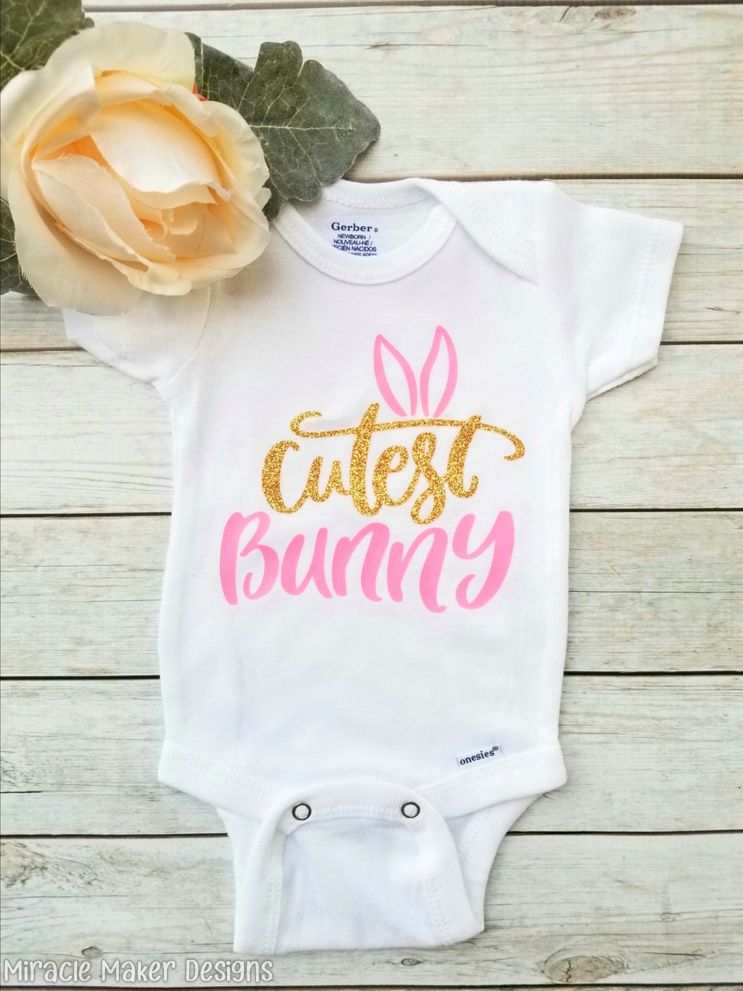 Cutest Bunny Easter Bodysuit, My First Easter, Baby Easter Clothes ...