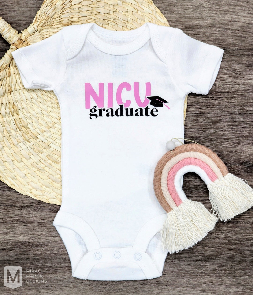 Pink NICU Graduate Bodysuit, Nicu Grad Gift, Nicu Preemie Clothes, NICU ...
