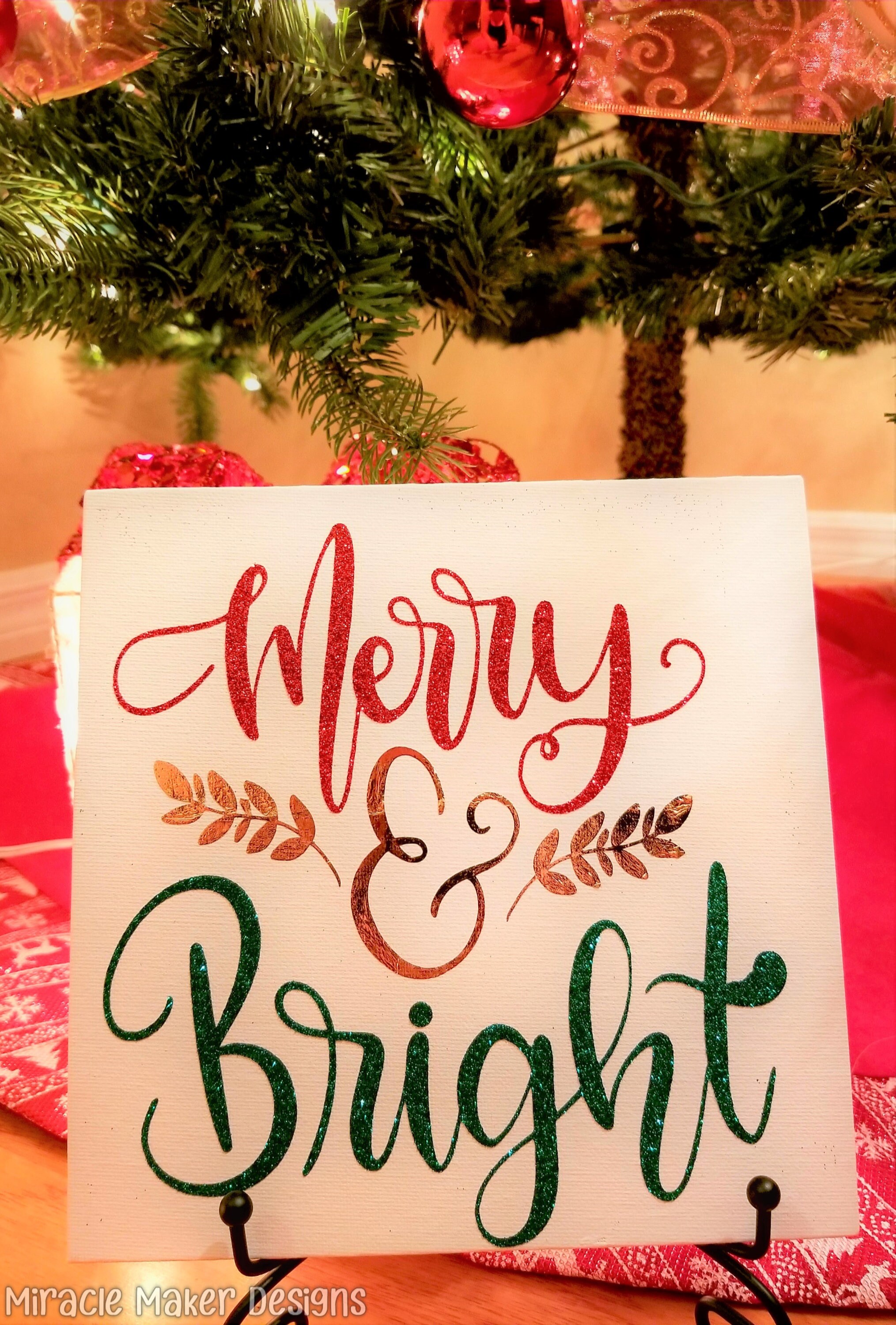 Merry and Bright Canvas Sign Holiday Decorations Christmas | Etsy