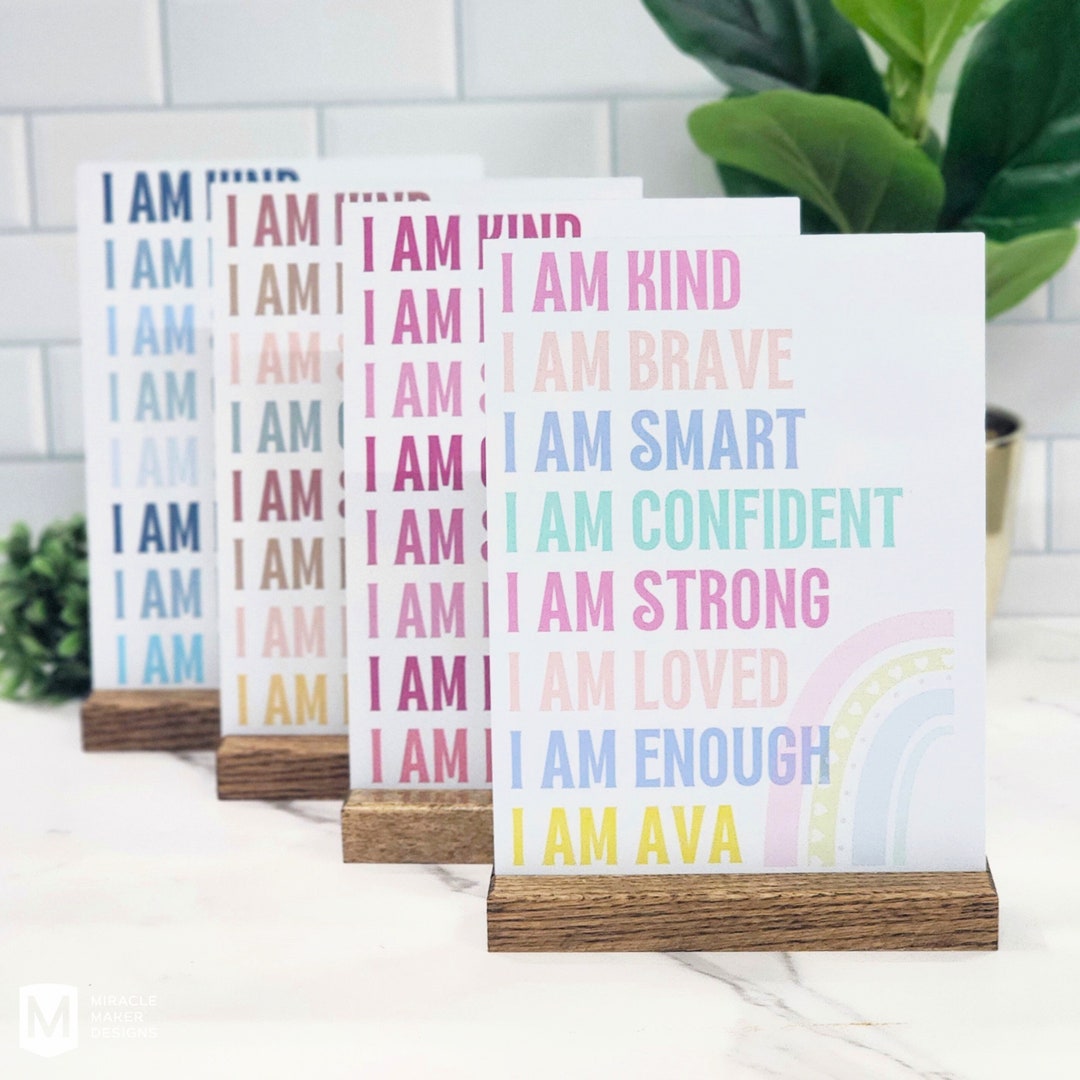 Personalized Name Affirmation Sign, Metal Tin Sign, Kids Room Art, Kids ...