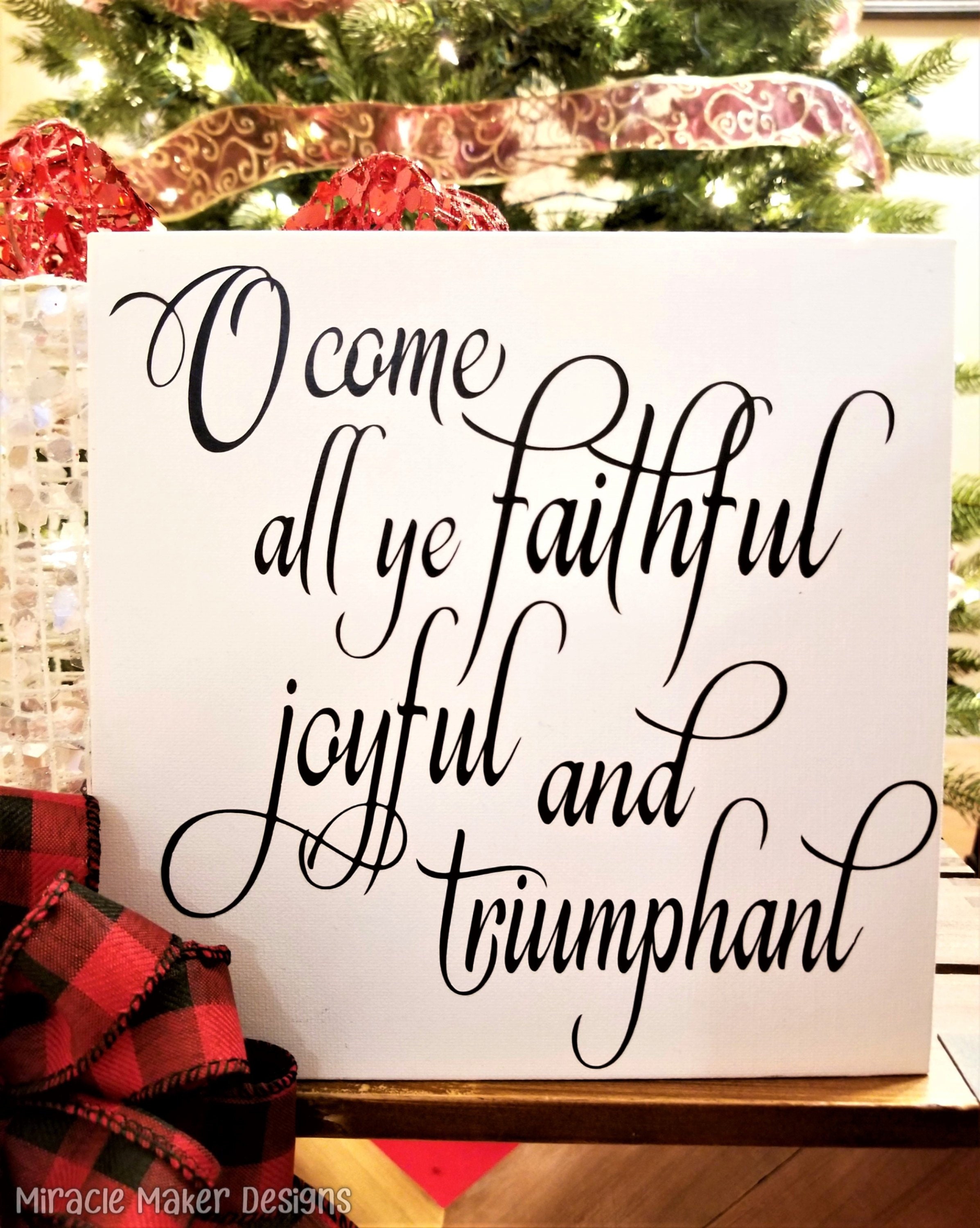 O Come All Ye Faithful Canvas Sign, Christmas Décor, Holiday ...