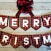 Red Buffalo Plaid Merry Christmas Banner Christmas - Etsy