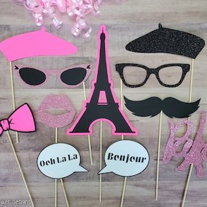 Paris Photo Booth Props, Parisian Party Decorations, Paris Party Table ...