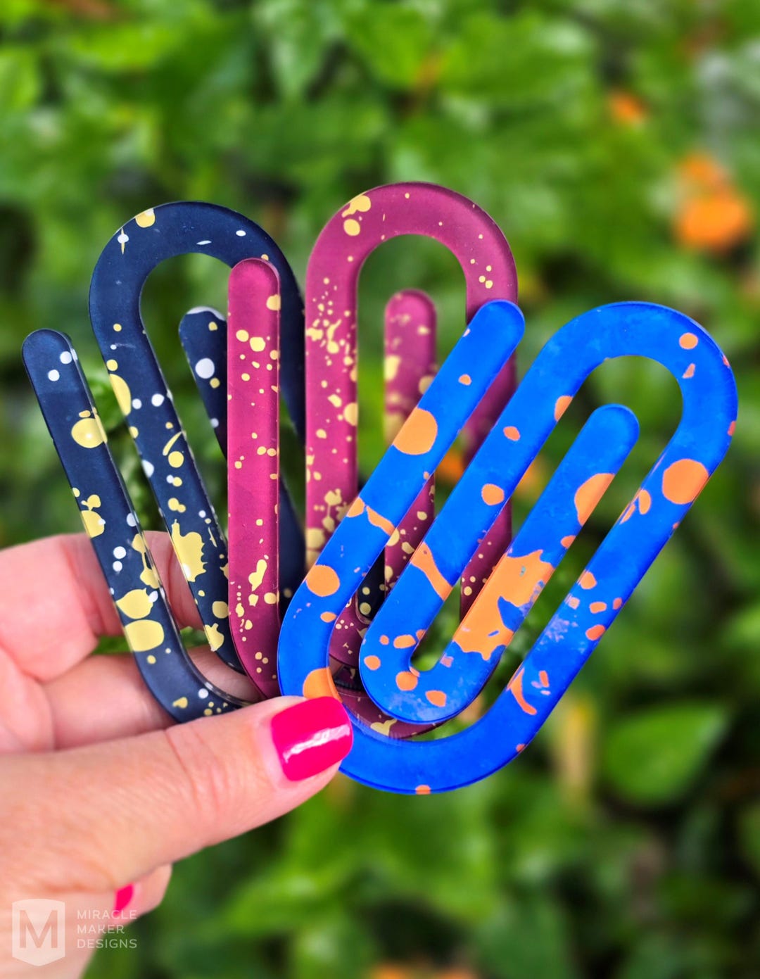 Paint Splatter Paperclip Bookmark, School & Sports Team Colors, Jumbo ...