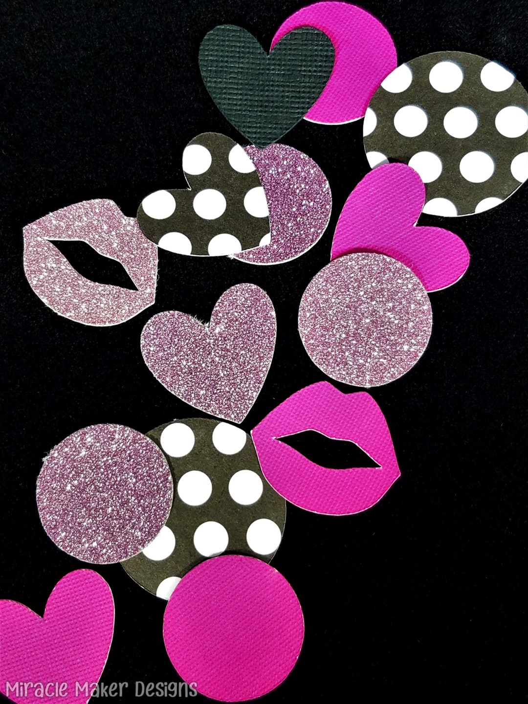 Hearts and Kisses Table Confetti, Lips and Hearts Table Scatter ...
