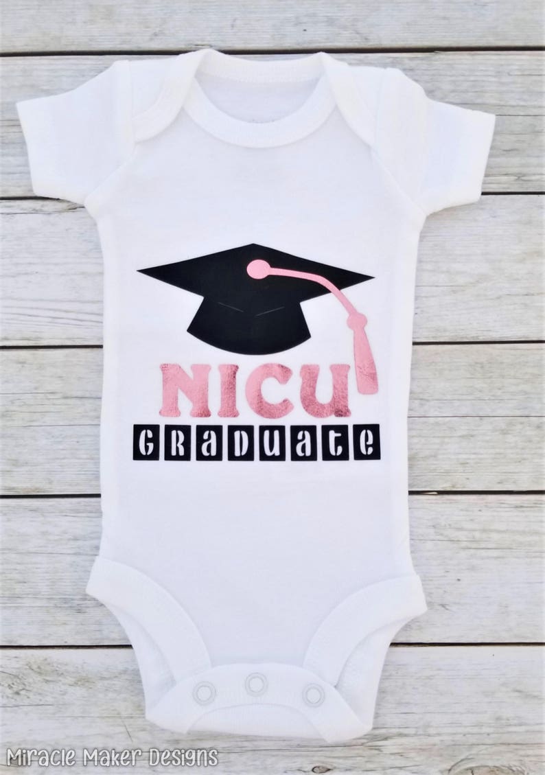 NICU Graduate Cap and Tassel Bodysuit, Personalized NICU Coming Home ...