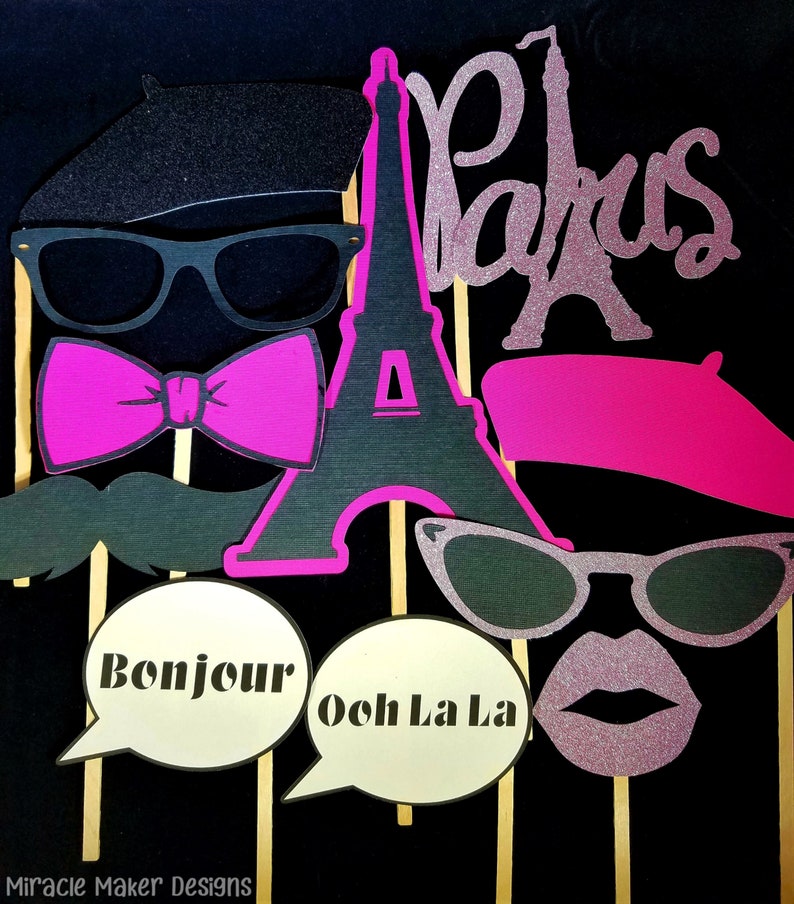 Paris Photo Booth Props Parisian Party Decorations Paris | Etsy