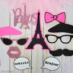 Paris Photo Booth Props, Parisian Party Decorations, Paris Party Table ...