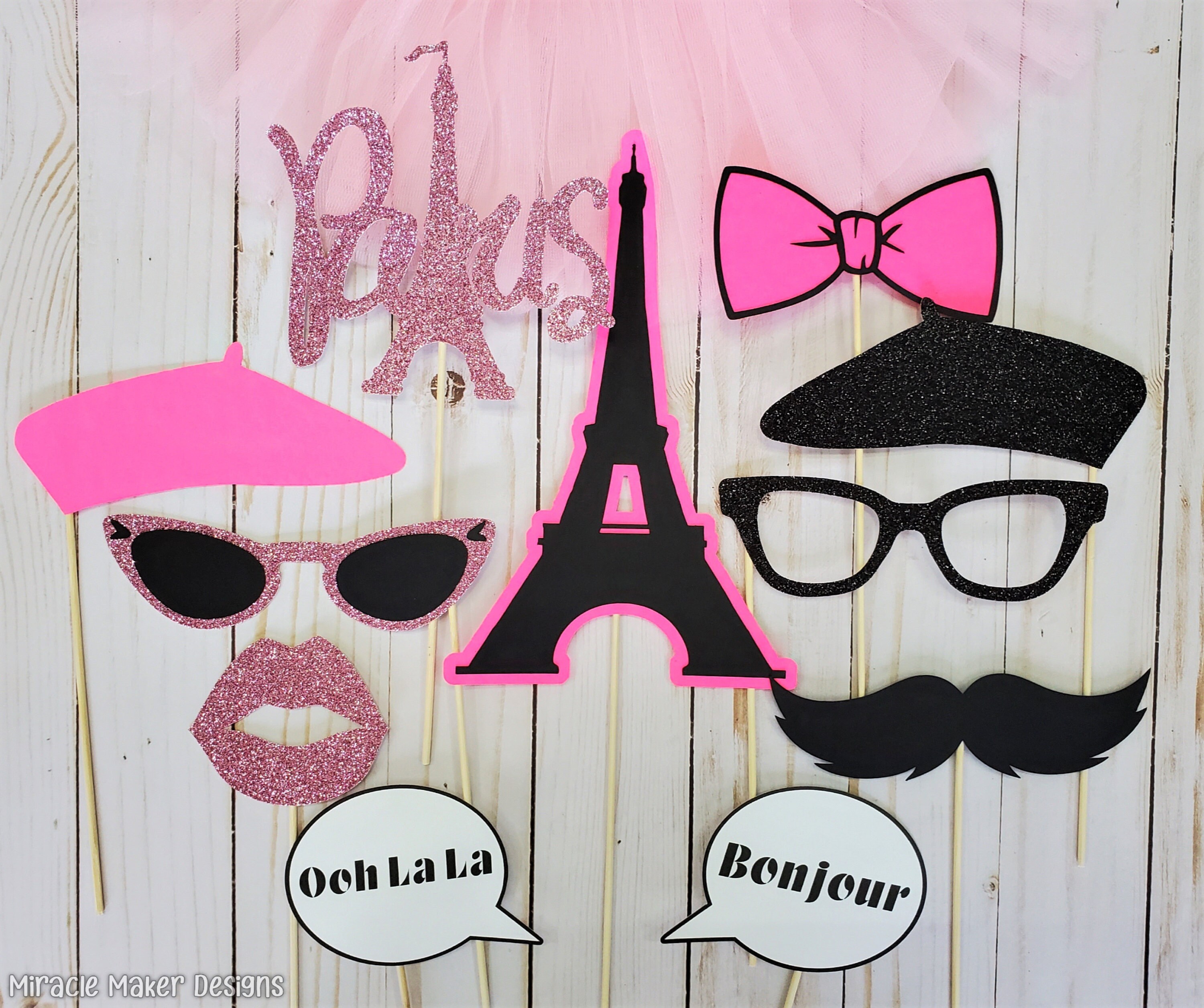 Paris Photo Booth Props Parisian Party Decorations Paris | Etsy