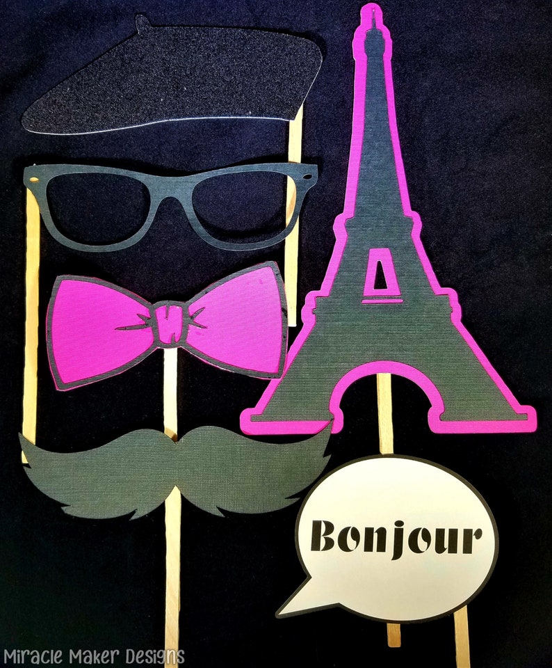 Paris Photo Booth Props Parisian Party Decorations Paris | Etsy