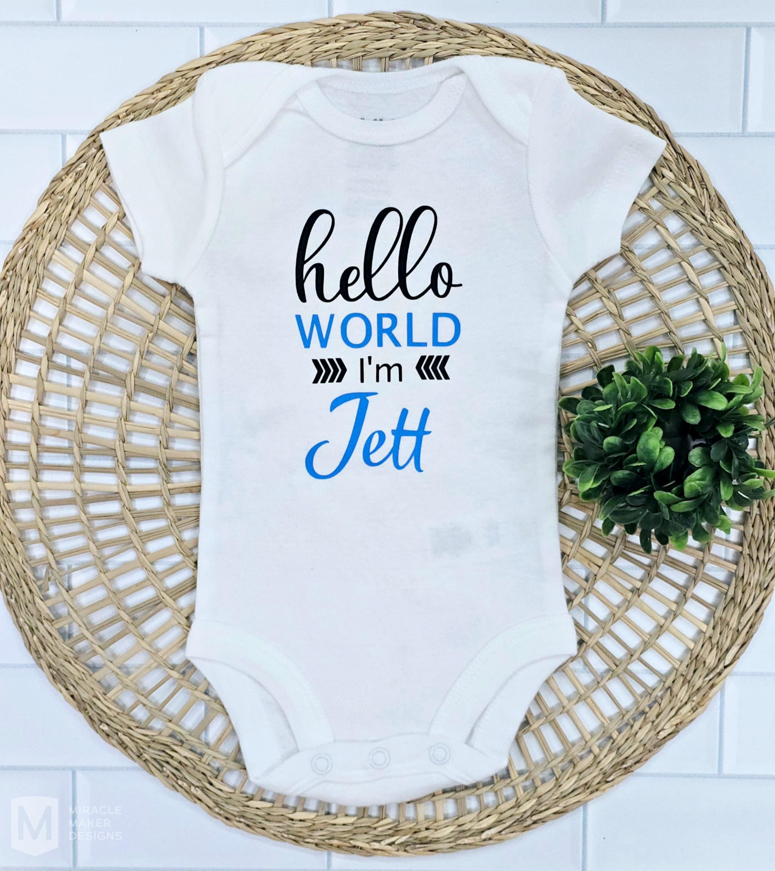 Hello World Bodysuit, Newborn Outfit, Baby Name Outfit, Personalized ...