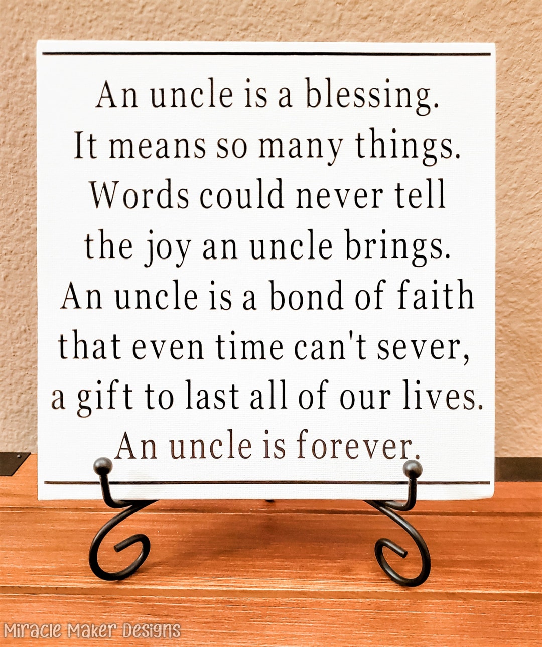 An Uncle is A Blessing Canvas Sign, Uncle Definition, Uncle Gift ...