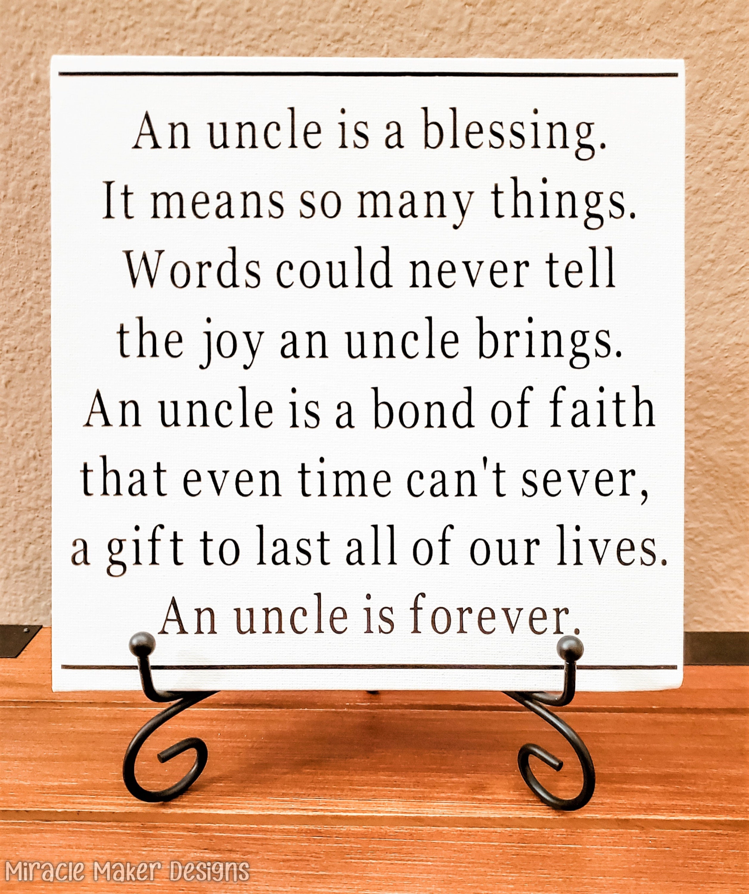 An Uncle is A Blessing Canvas Sign, Uncle Definition, Uncle Gift ...