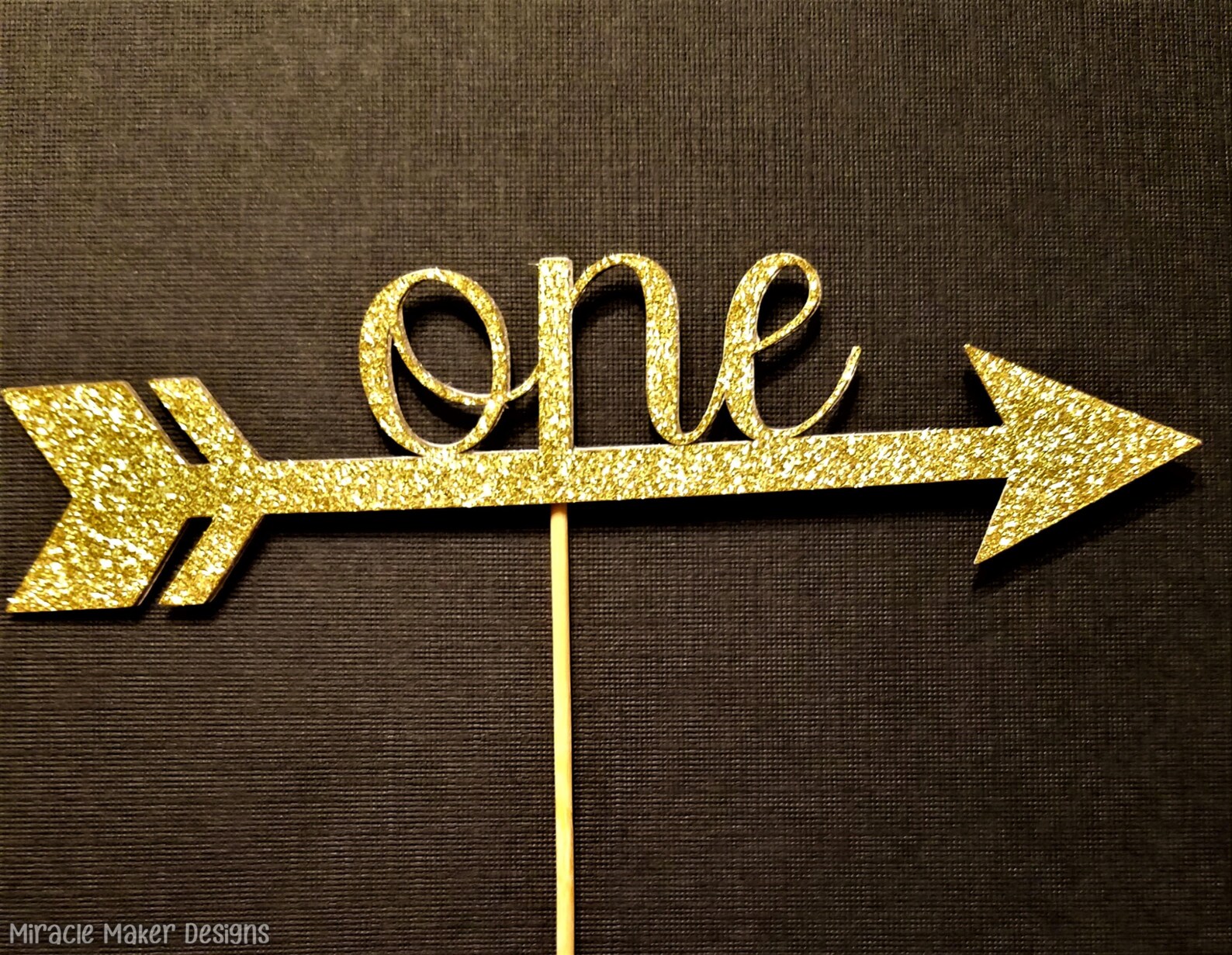 One Cake Topper, Gold Glitter Cake Topper, First Birthday Cake Topper ...