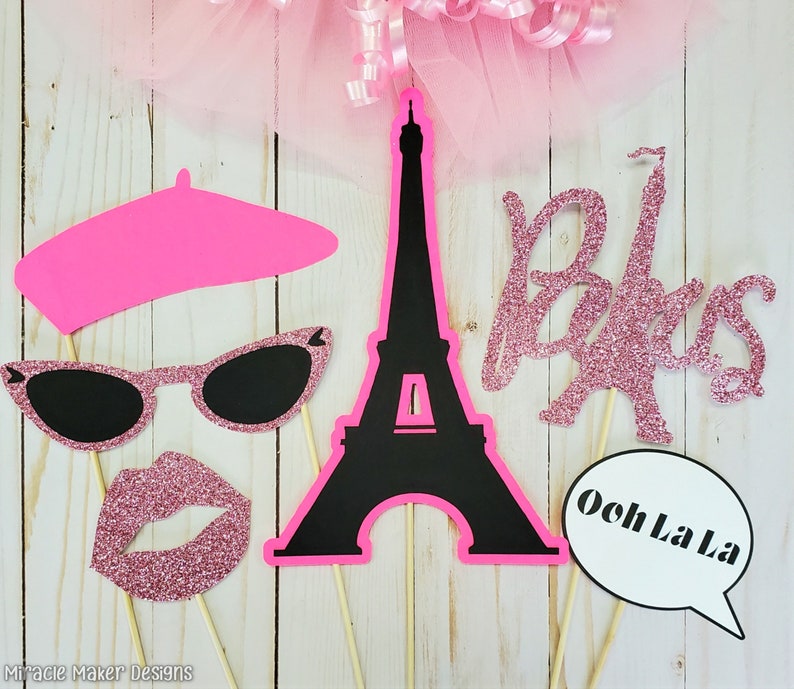 Paris Photo Booth Props Parisian Party Decorations Paris | Etsy