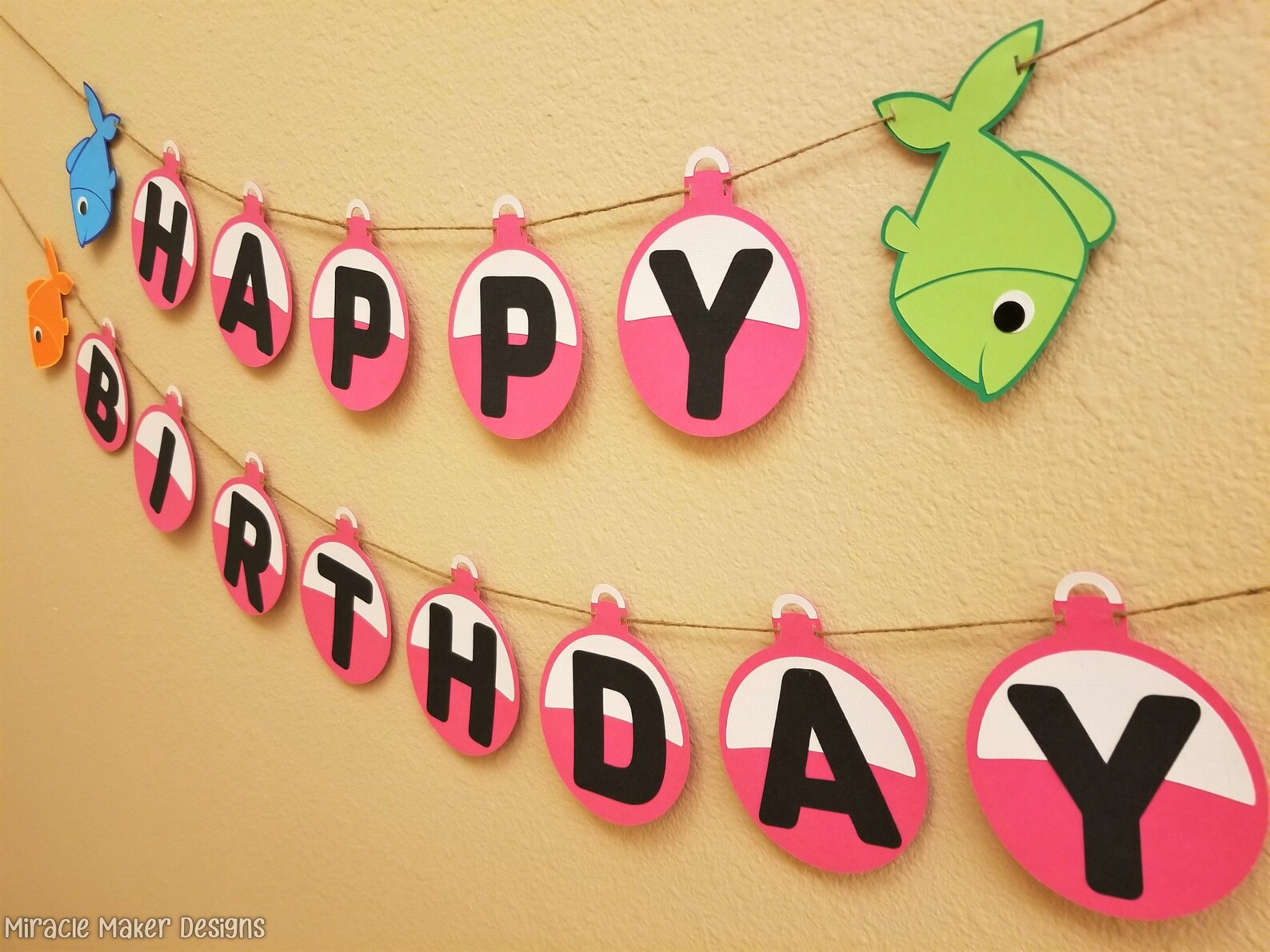 Pink Happy Birthday Bobber Banner Ofishally One Decorations | Etsy