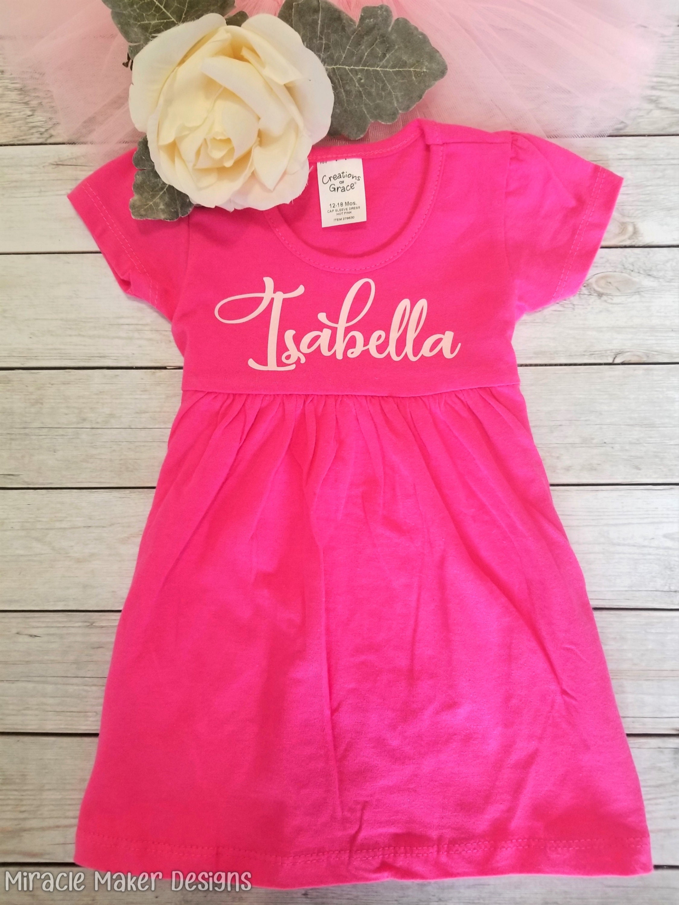 Personalized Girls Dress Hot Pink Girls Dresses Monogrammed | Etsy