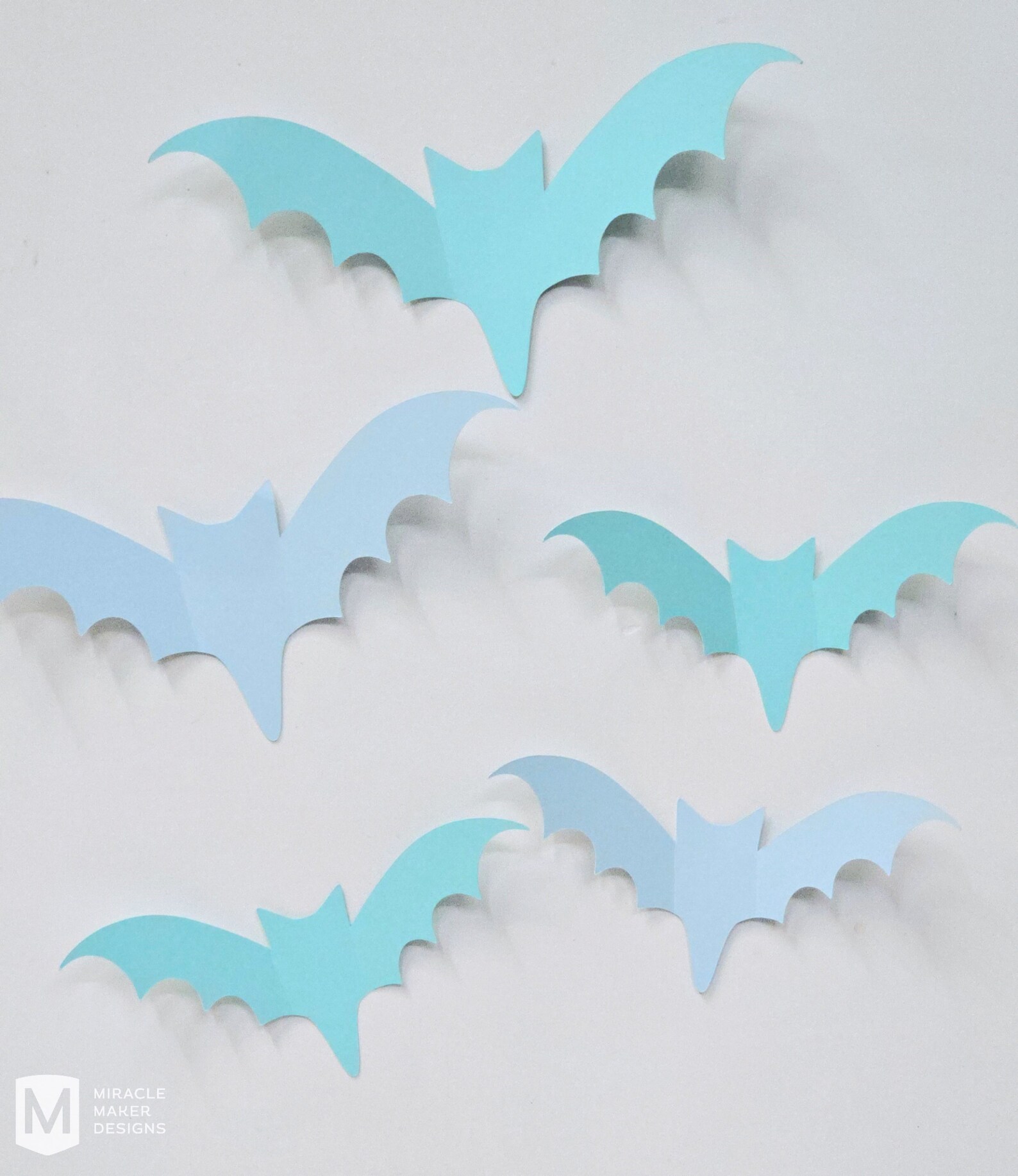 Pastel Halloween Bats, Turquoise and Pink Bats, Colorful Bats, 3D Bats ...